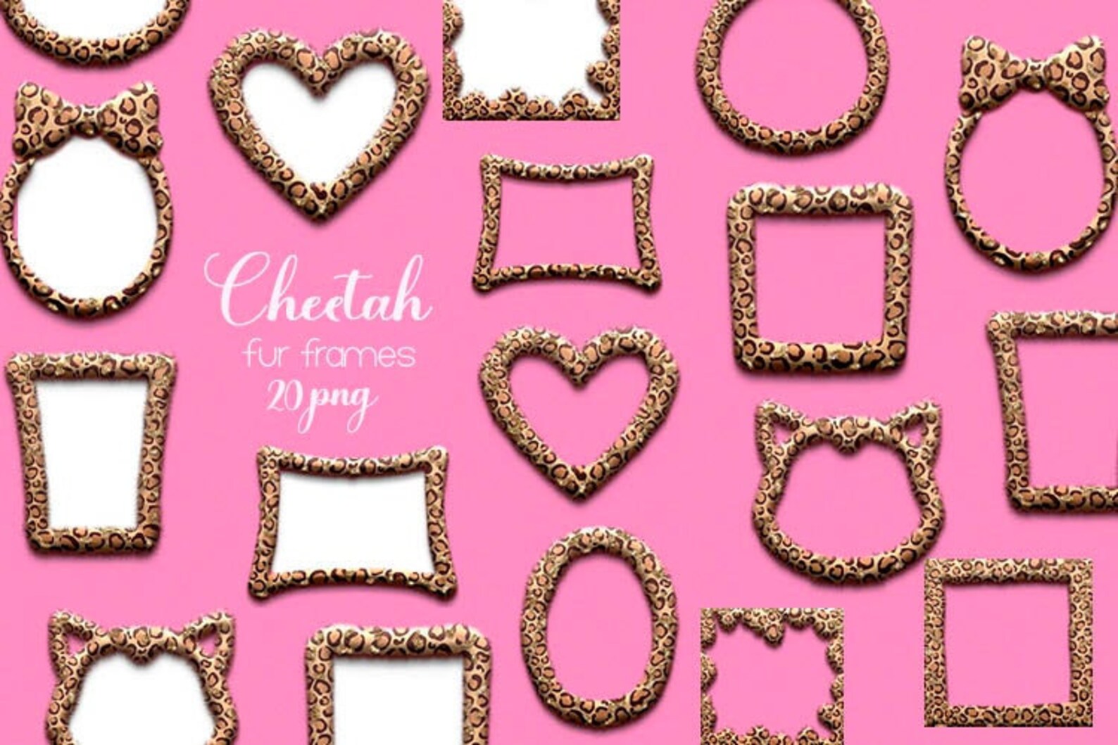 Leopard Frame Clipart Cheetah Frames Png Digital Frame - Etsy