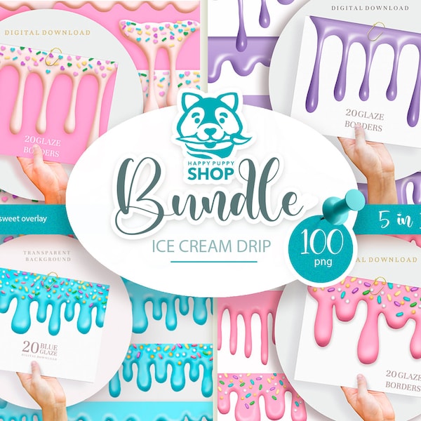 Dripping Ice Cream Border - Etsy
