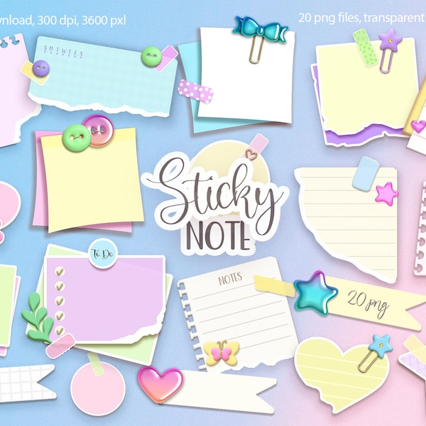 Sticky Note Template - Etsy