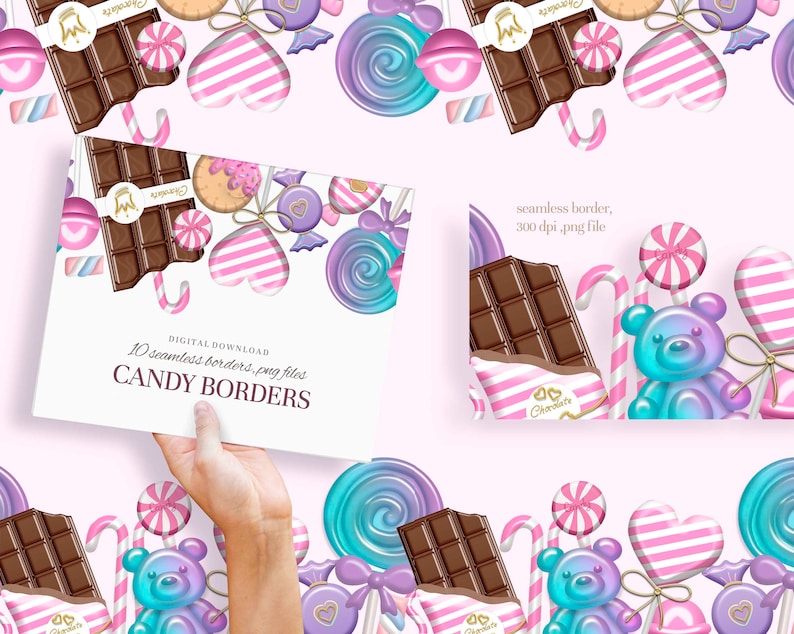 Candy Clipart, Sweets Borders, INSTANT DOWNLOAD - Etsy