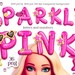 Pink Glitter Letters,pink Doodle Alphabet, Pink Glitter Abc,instant ...
