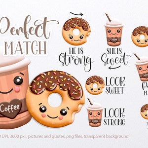 Kawaii Food Clipart: Funny Couples PNG Bundle (50 Files) - Etsy