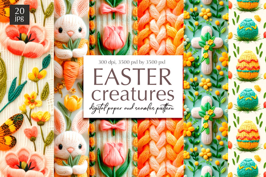 Easter Seamless Pattern, Spring Digital Paper, DIGITAL DOWNLOAD - Etsy