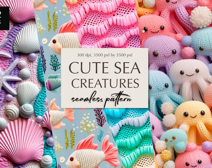 Mermaid Digital Paper, Under the Sea Seamless Pattern, Summer Scrapbook ...