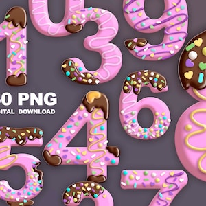 Sweet Numbers Clipart, Sprinkles Clip Art, Dripping Frosting Font ...