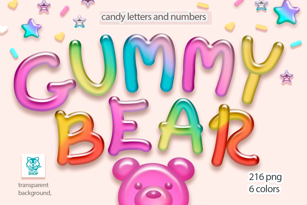 Gummy Bear Alphabet Clipart: Candyland Font (digital Download) - Etsy