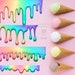 Rainbow Dripping Clipart, Ice Cream Drip Png, Paint Border Overlays ...