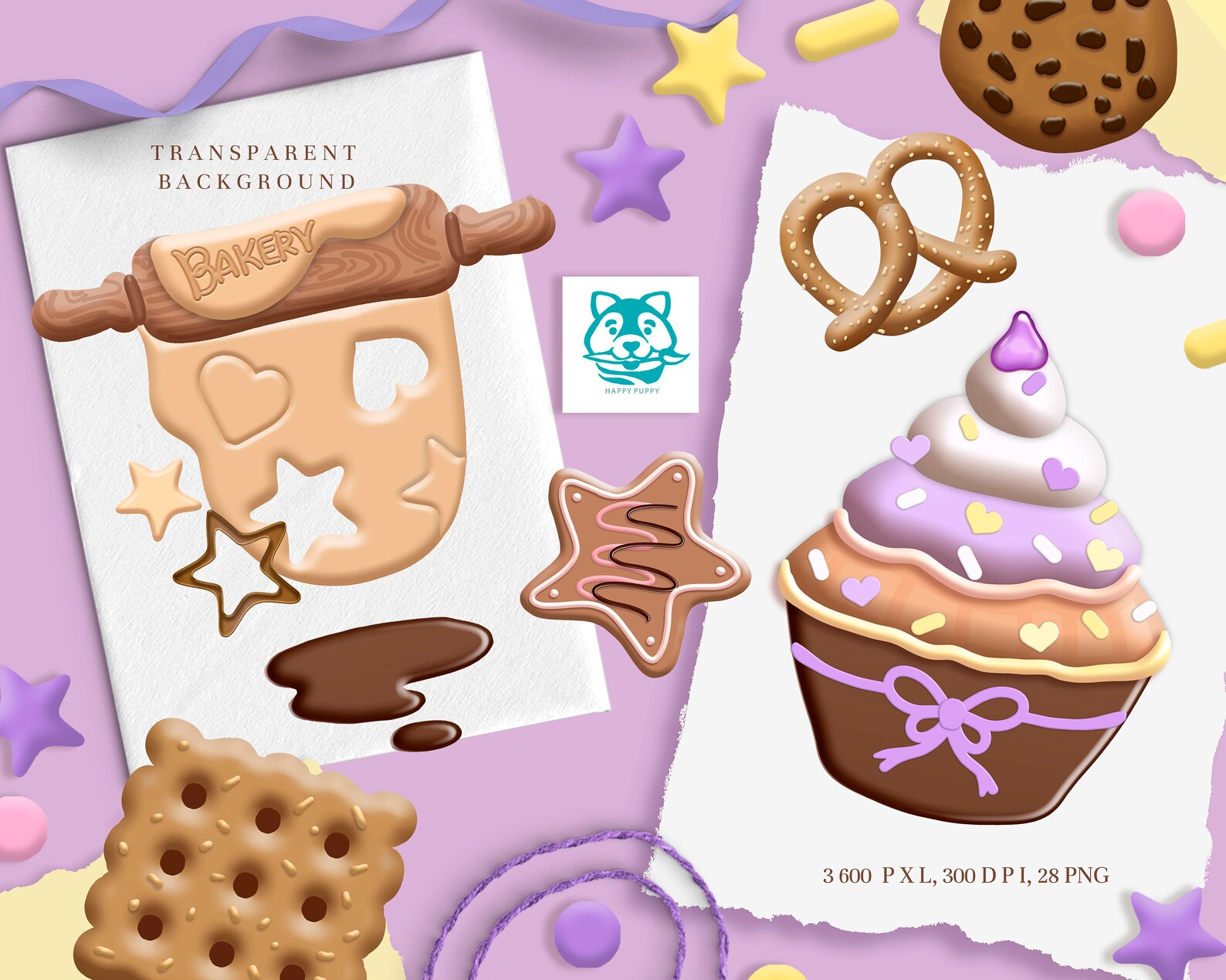 Bakery Clipart Baking Clip Art Donut and Cupcake Png - Etsy Canada