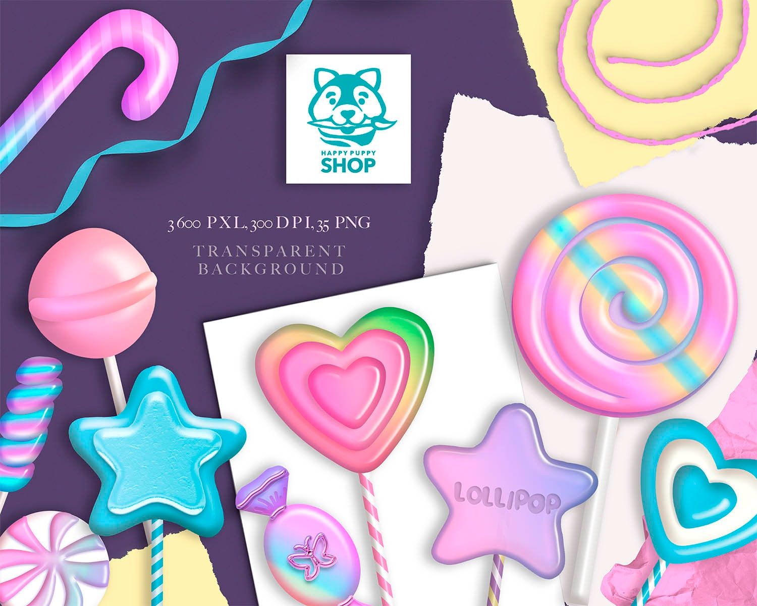 Candy Clipart Lollipop Png Sweets Clip Art DIGITAL DOWNLOAD - Etsy