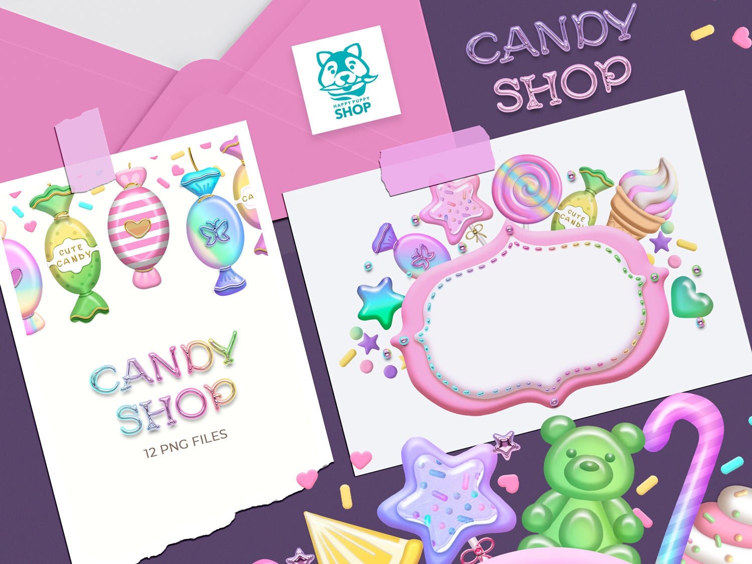 Candy Clipart Sweet Frame Png Treats Borders Clip Art. - Etsy