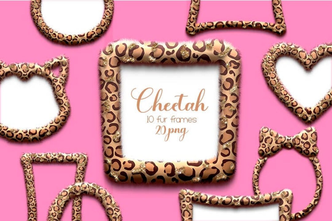 Leopard Frame Clipart, Cheetah Frames Png, Digital Frame Clipart, Fur ...