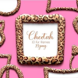 Leopard Frame Clipart, Cheetah Frames Png, Digital Frame Clipart, Fur ...