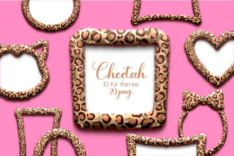 Leopard Frame Clipart Cheetah Frames Png Digital Frame - Etsy Australia