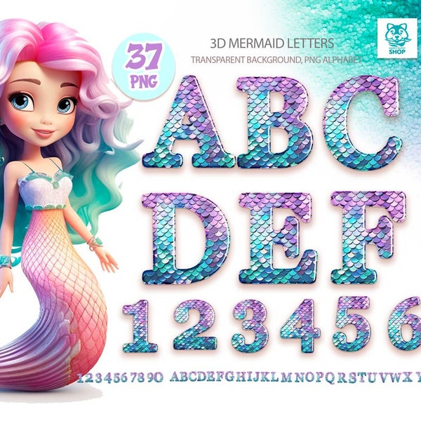 Mermaid Letters - Etsy