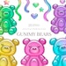 Gummy Bear Clipart, Candy Clipart, Rainbow Sweets Png, Digital Download ...