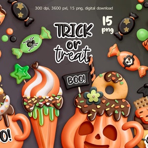Halloween Treat Clipart, Candy and Sweets Png, Digital Download. - Etsy