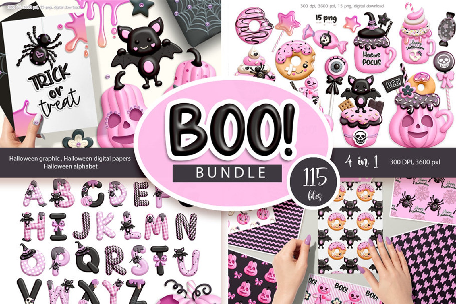 Halloween Clipart, Pink Halloween Png, Halloween Alphabet, Halloween ...