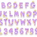 Princess Letters and Numbers, Purple Doodle Alphabet, ABC, Instant ...