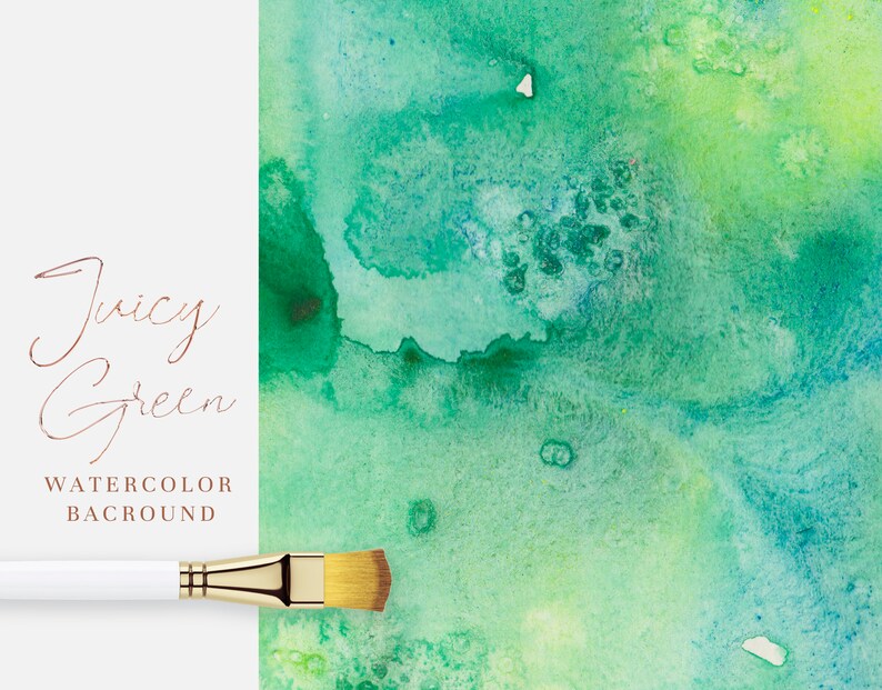 Green & Gold Watercolor Glitter Splash Clipart (digital Download) - Etsy