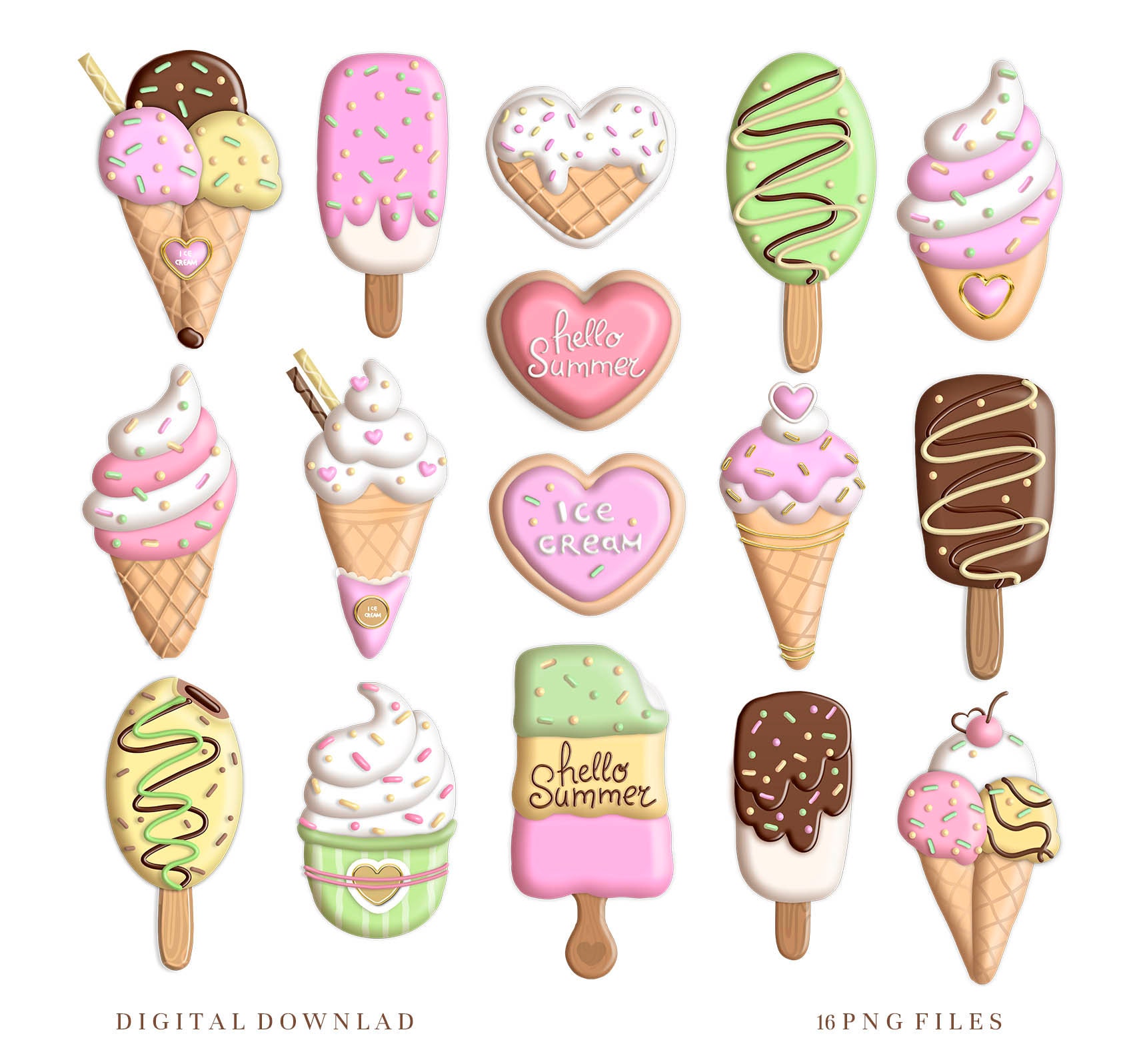 Ice Cream Clipart Popsicle Clip Art Digital Download. - Etsy