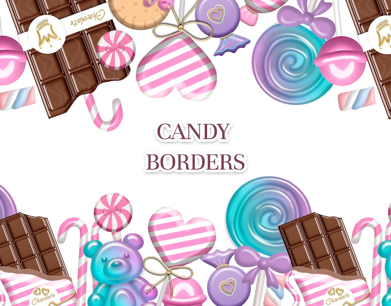Candy clipart sweets borders INSTANT DOWNLOAD | Etsy