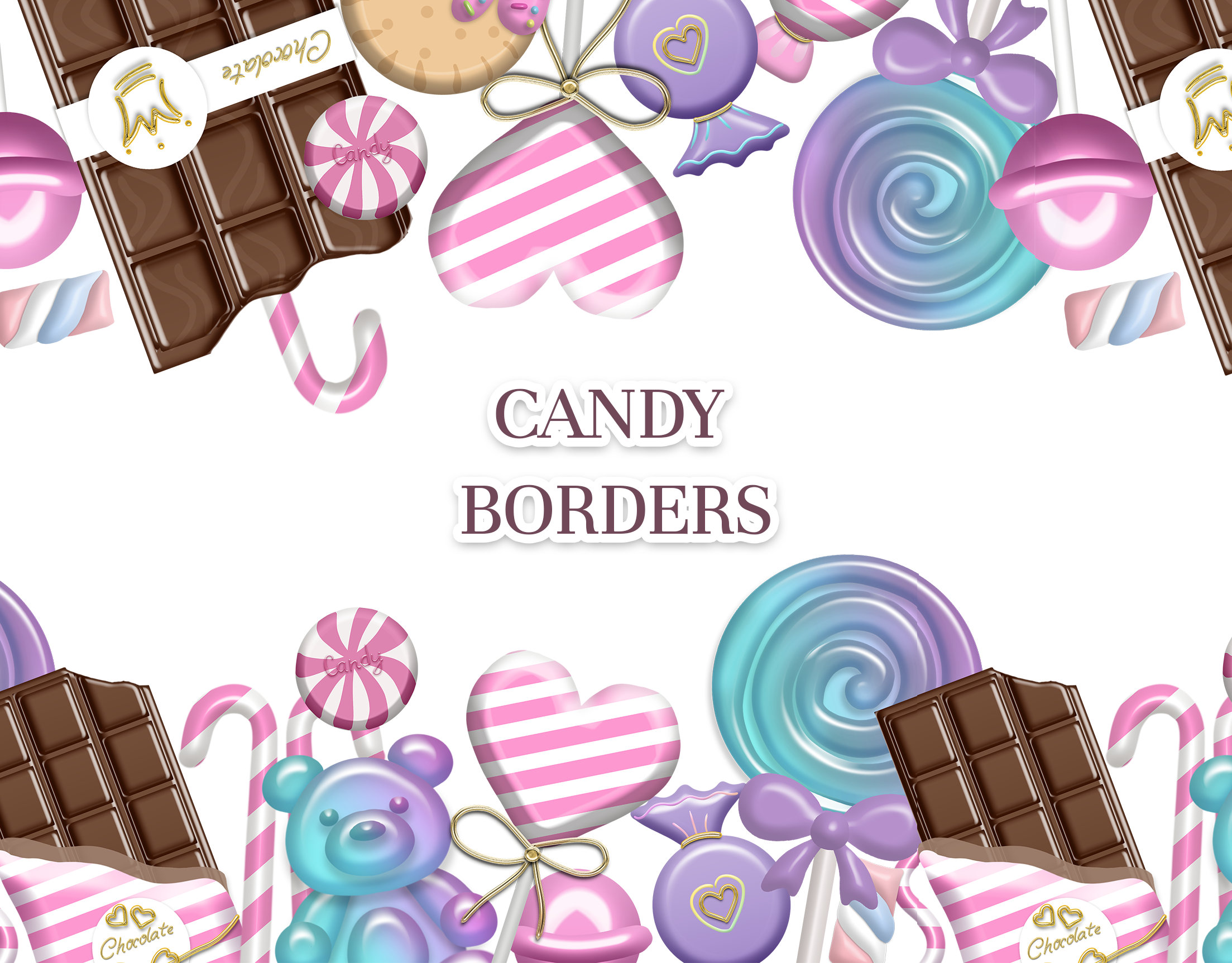 Candy clipart sweets borders INSTANT DOWNLOAD | Etsy