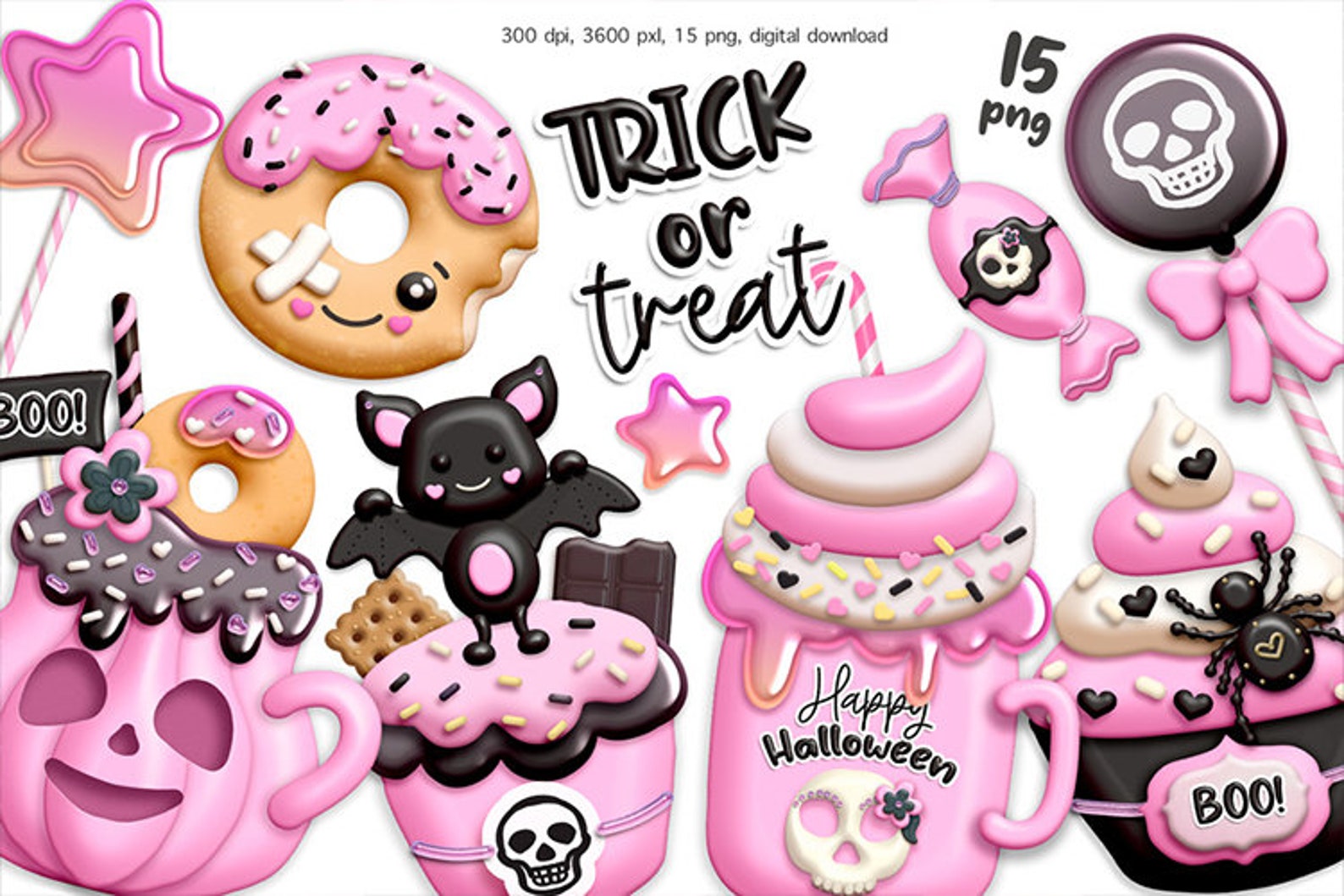 Halloween Clipart, Pink Halloween Png, Halloween Alphabet, Halloween ...