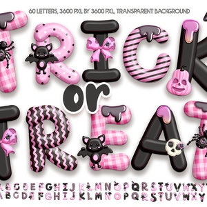 Halloween Clipart, Pink Halloween Png, Halloween Alphabet, Halloween ...