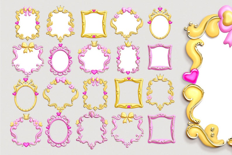 Frame Clipart Floral Frame Png Vintage Digital Frames Clip - Etsy