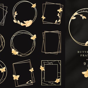 Gold Frame Clipart, Celestial Border, Frames Bundle Clip Art, INSTANT ...