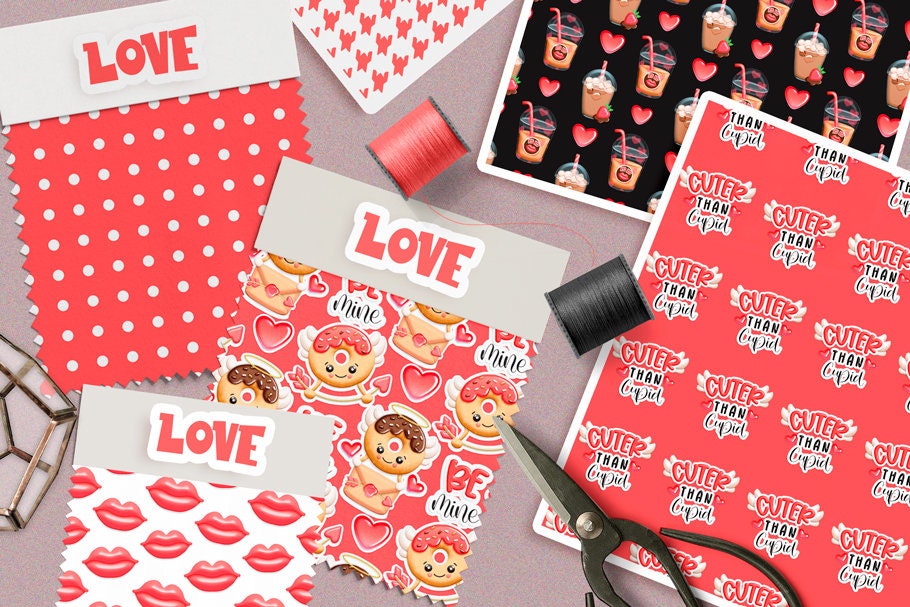 Valentine Clipart, Valentines Digital Paper Pack, Digital Download - Etsy
