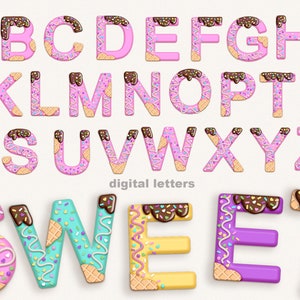 Donut Letters Clipart: Sweet Candy Alphabet (digital Download) - Etsy