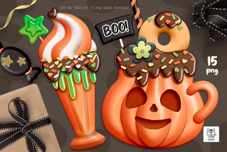 Halloween Treat Clipart Candy and Sweets Png Digital - Etsy
