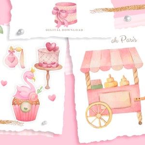 Paris Clipart, Paris Digital Scrapbook,spring Floral Clipart, Paris ...