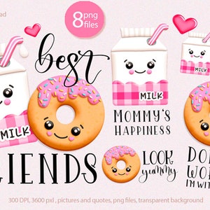 Kawaii Food Clipart: Funny Couples PNG Bundle (50 Files) - Etsy