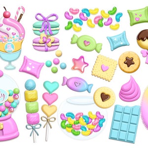 Candy Land Bundle, Cupcake Clipart, Candy and Sweet Digital Paper ...