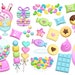 Candy Land Bundle, Cupcake Clipart, Candy and Sweet Digital Paper ...