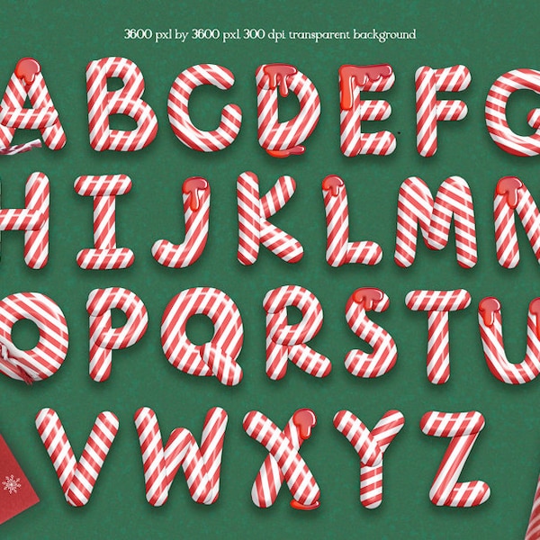 Candy Cane Letters - Etsy