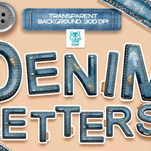 Denim Letters Png, Jeans Alphabet Clipart, 3d Letters Png, DIGITAL ...