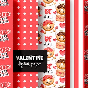 Valentine Clipart, Valentines Digital Paper Pack, Digital Download - Etsy