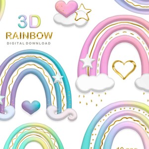 Pastel Rainbow Clipart, Pastel Hot Air Balloons, Butterfly Clipart ...