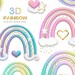 Pastel Rainbow Clipart Pastel Hot Air Balloons Butterfly - Etsy