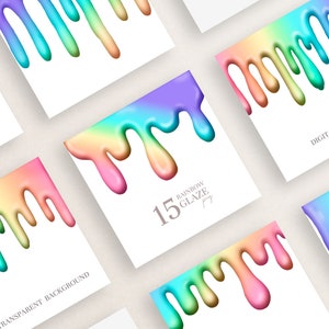 Rainbow Dripping Clipart, Ice Cream Drip Png, Paint Border Overlays ...