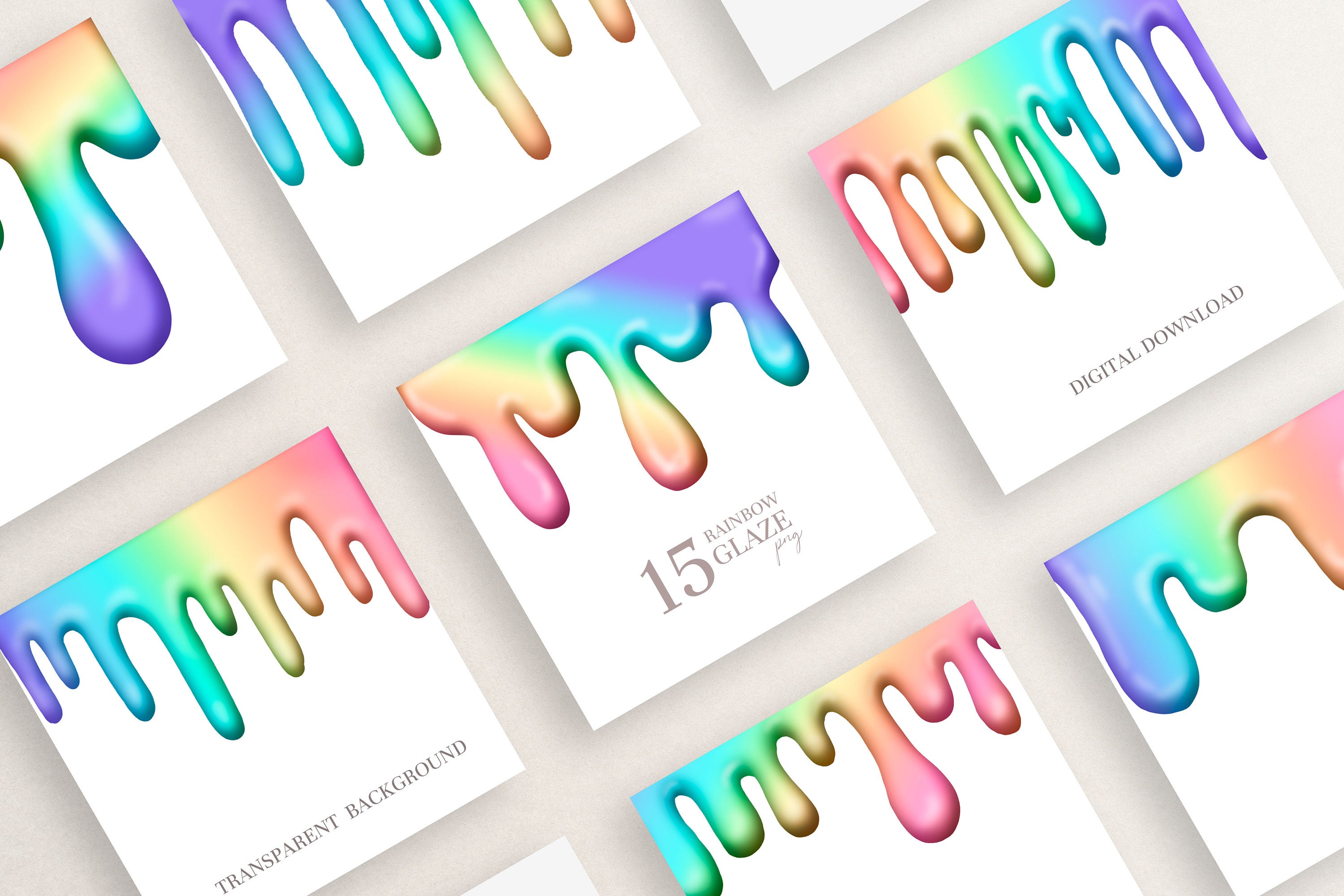 Rainbow Dripping Clipart, Ice Cream Drip Png, Paint Border Overlays ...