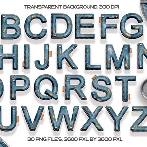 Denim Letters Png, Jeans Alphabet Clipart, 3d Letters Png, DIGITAL ...