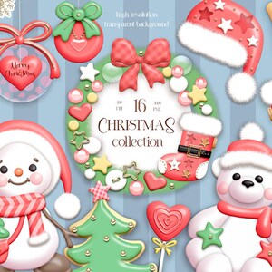 Red Christmas Clipart,christmas Wreath and Border, Christmas Letters ...