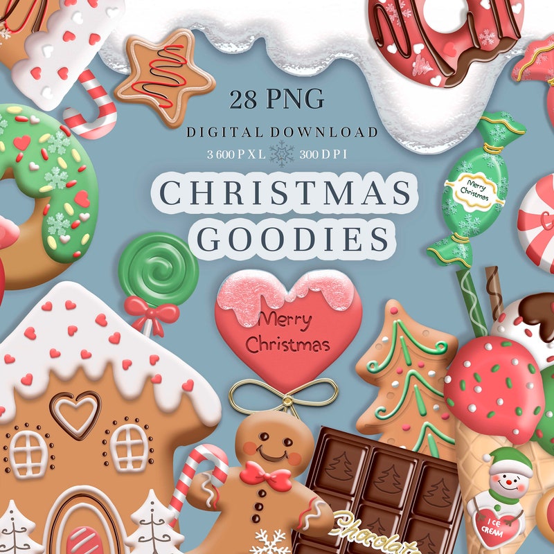 Christmas Candy Clipart - Etsy