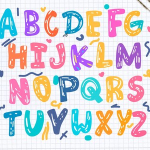 Doodle Letters Clipart, Hand Drawn Alphabet Clipart, DIGITAL DOWNLOAD ...