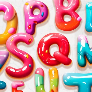 Candy Land Letters Clipart, Glaze Alphabet, Sweet ABC, DIGITAL DOWNLOAD ...