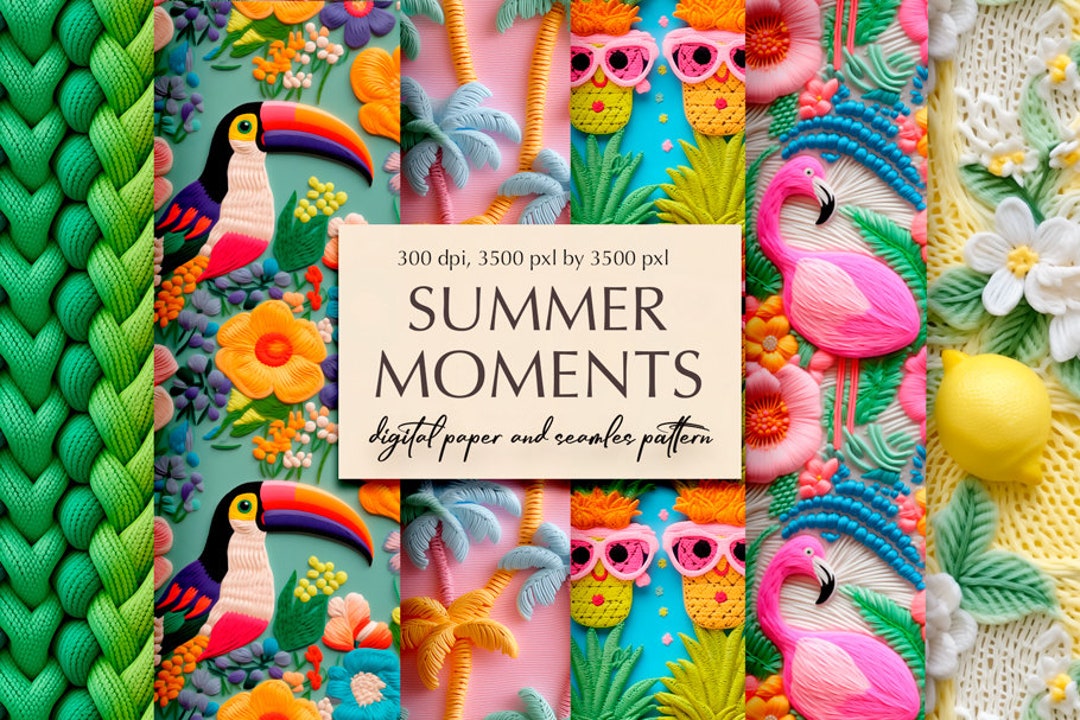 Summer Digital Paper Pack, Summer Patterns, Floral Digital Papers ...